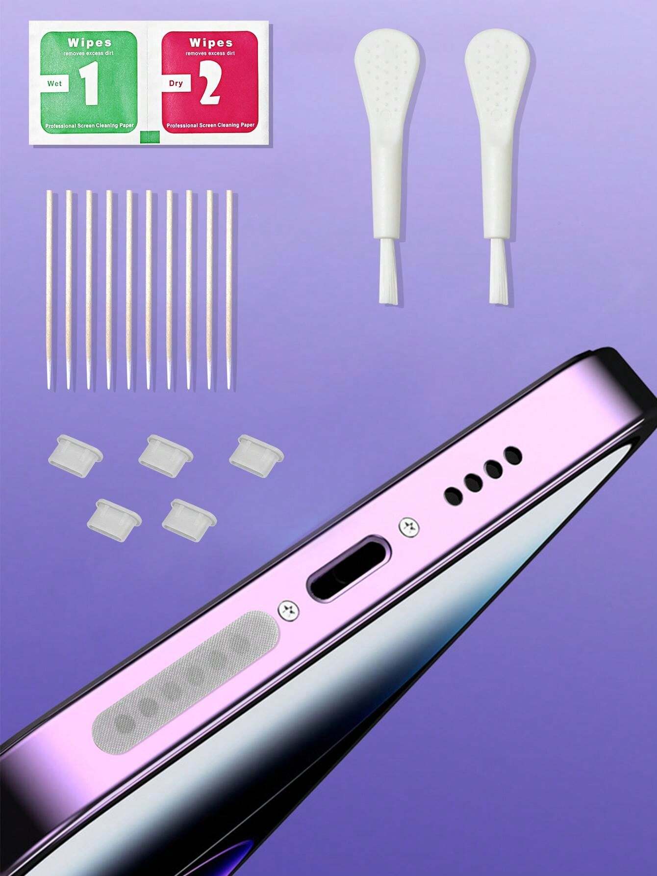 Sticker anti-poussière pour haut-parleur de téléphone et type-C ...