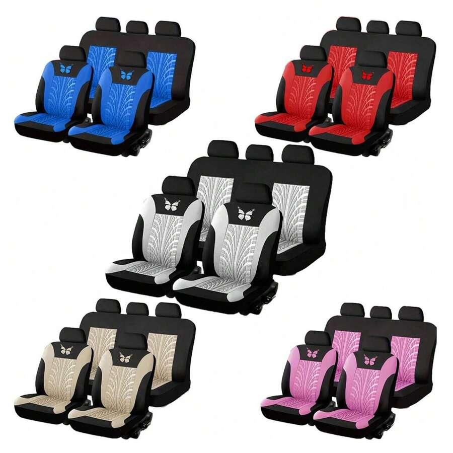 Embossed Cloth Art Seat Cover (9-Piece Set) For Car Interior Decoration ...
