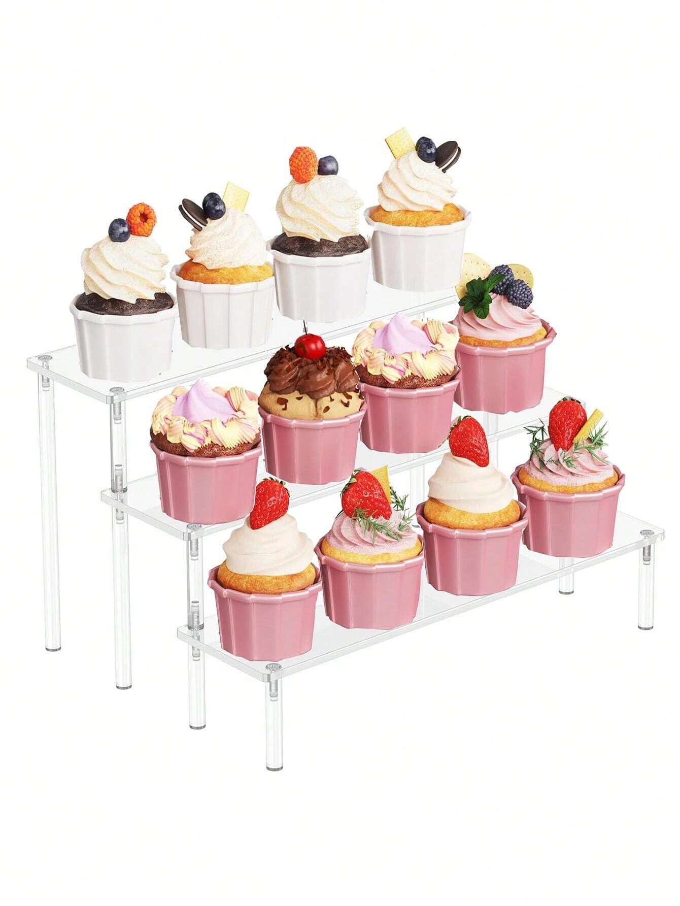 Qtuie Acrylic Display Risers 3 Tier Perfume Organizer Display Stand ...