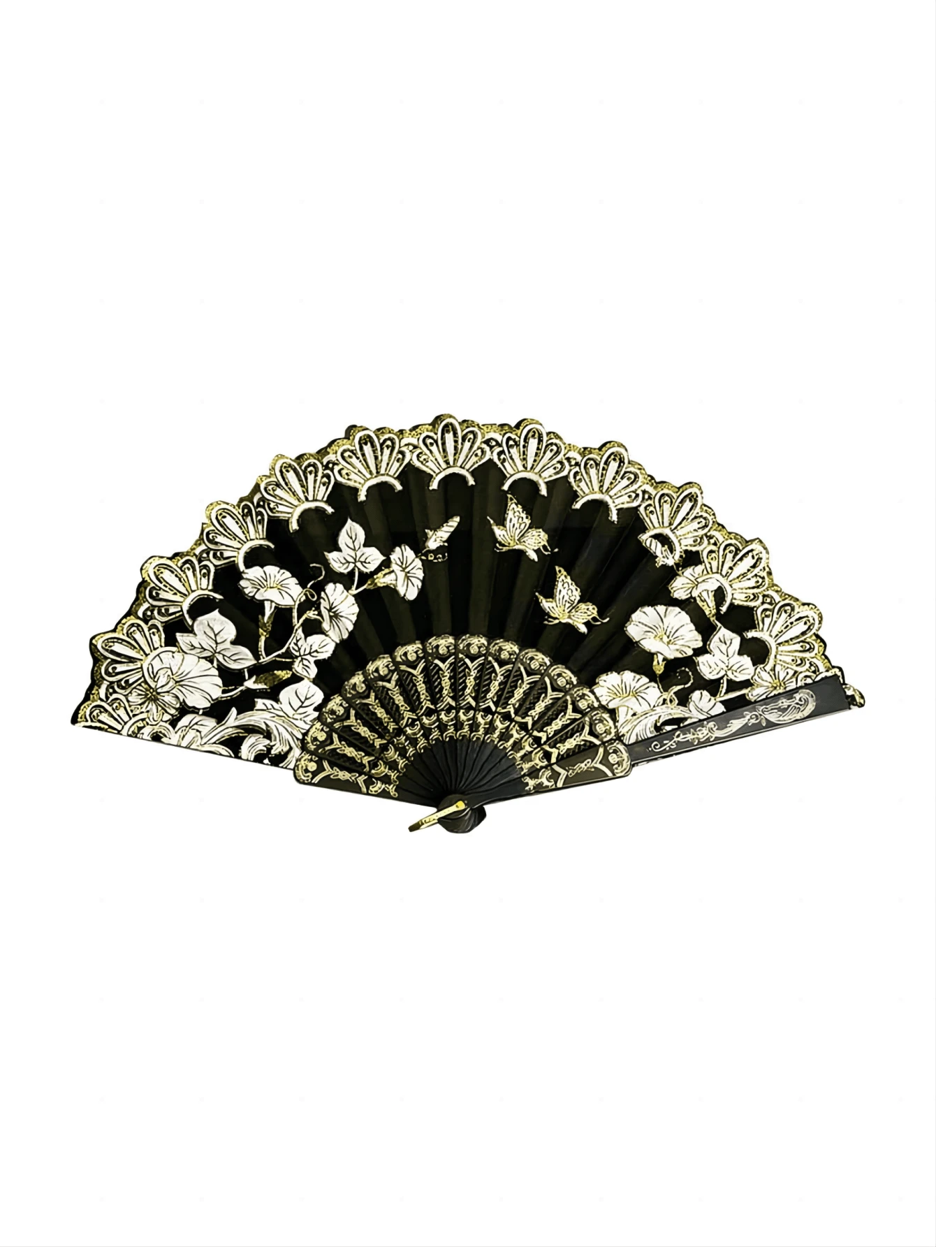 New Handmade Folding Fan With Lotus Flower Design | SHEIN USA