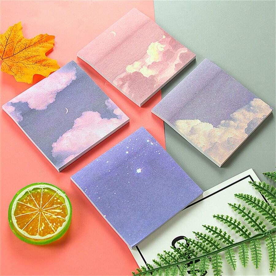 4 Packs Of 200 Sheets Shiny Starry Sky Sticky Notes With High Color ...