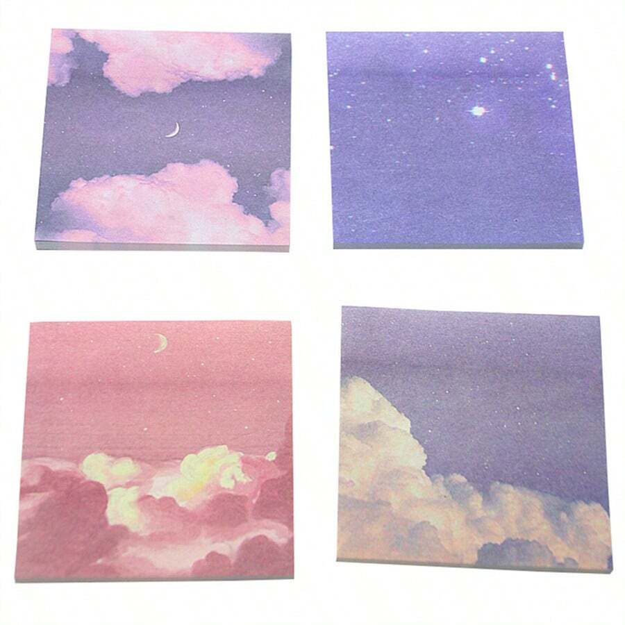 4 Packs Of 200 Sheets Shiny Starry Sky Sticky Notes With High Color ...