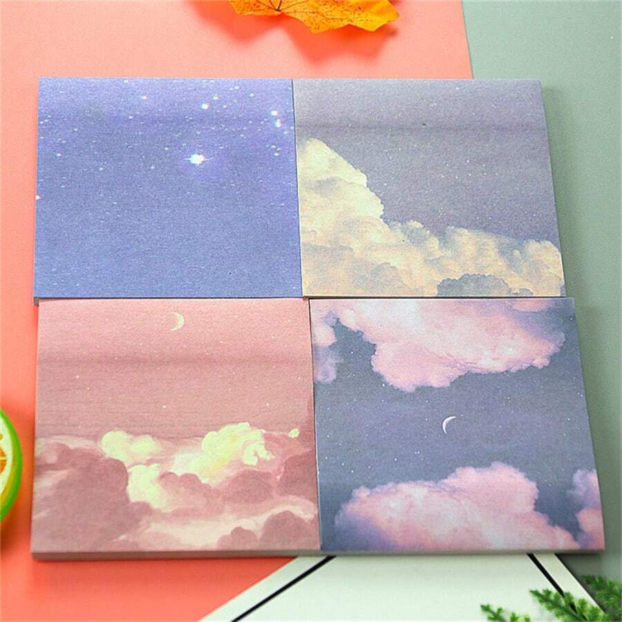 4 Packs Of 200 Sheets Shiny Starry Sky Sticky Notes With High Color ...