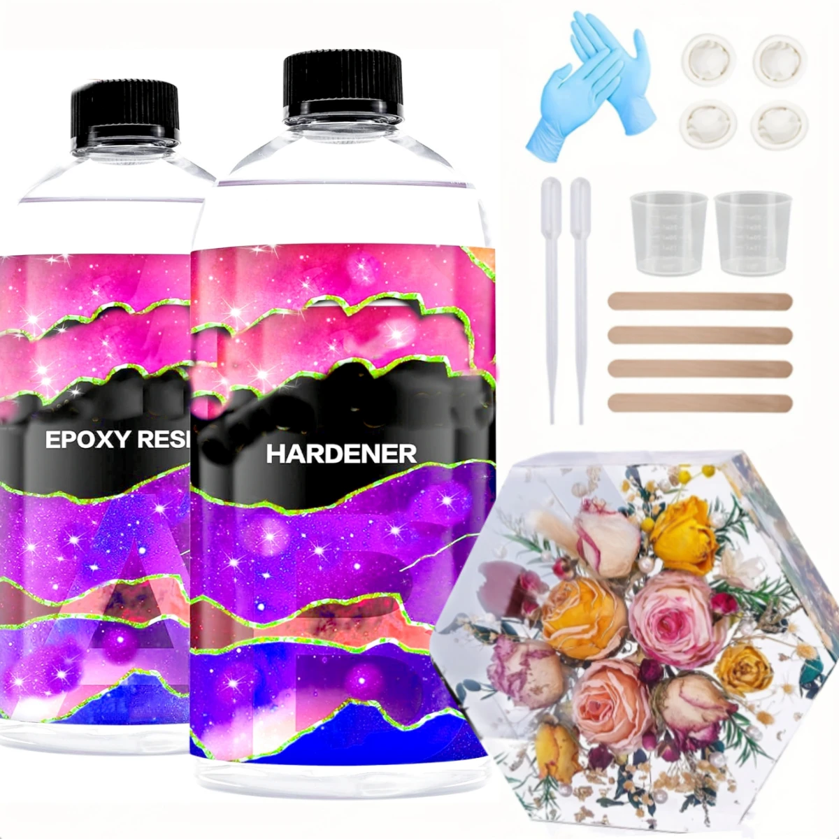 DIY Multi-Purpose 1:1 Epoxy Resin And Silicone Mold Set, About 100ml ...