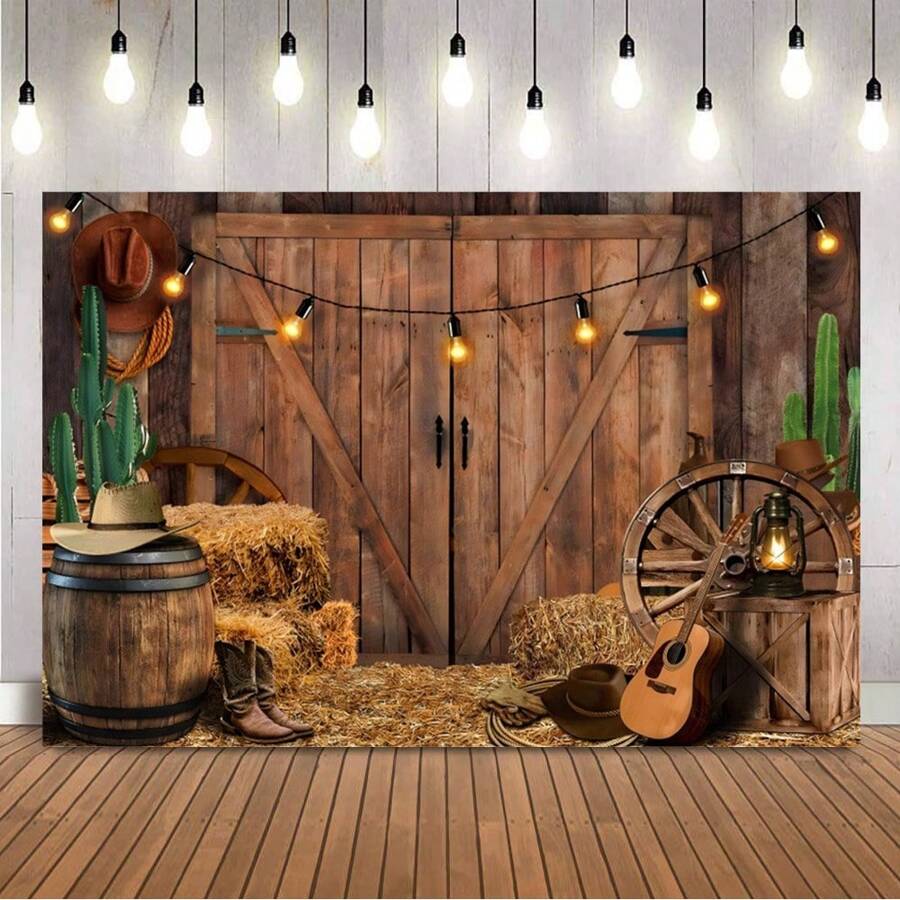 Western Cowboy Backdrop Cloth, Western Cowboy Party Bar Decoration ...