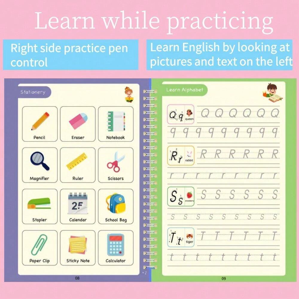 Montessori English Groove Magic Practice Copybook: Learning Numbers ...