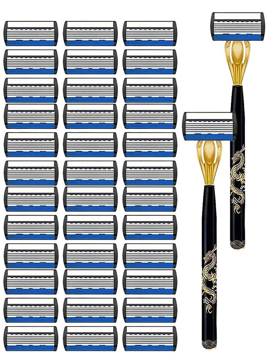 6-Layer Blade Manual Shaving Razor Set, Precision Trimmer And Metal ...
