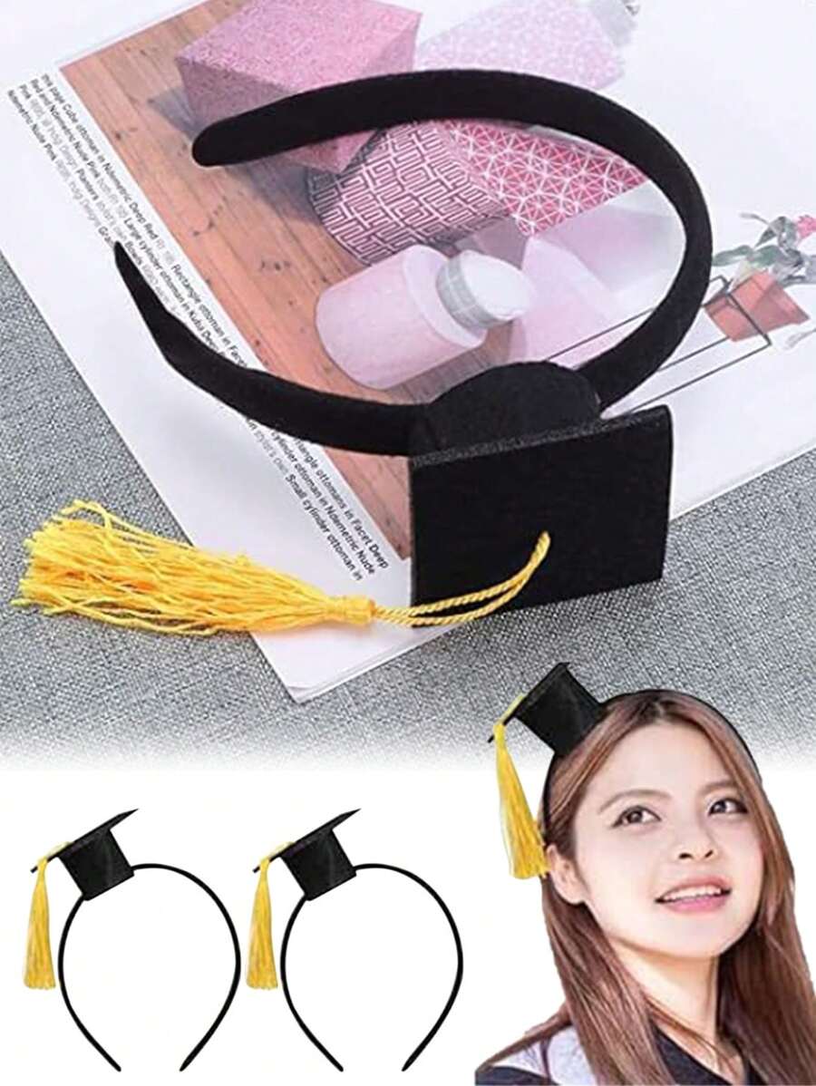 1pc Mini Graduation Cap Headband For 2024 Graduation Party Theme ...