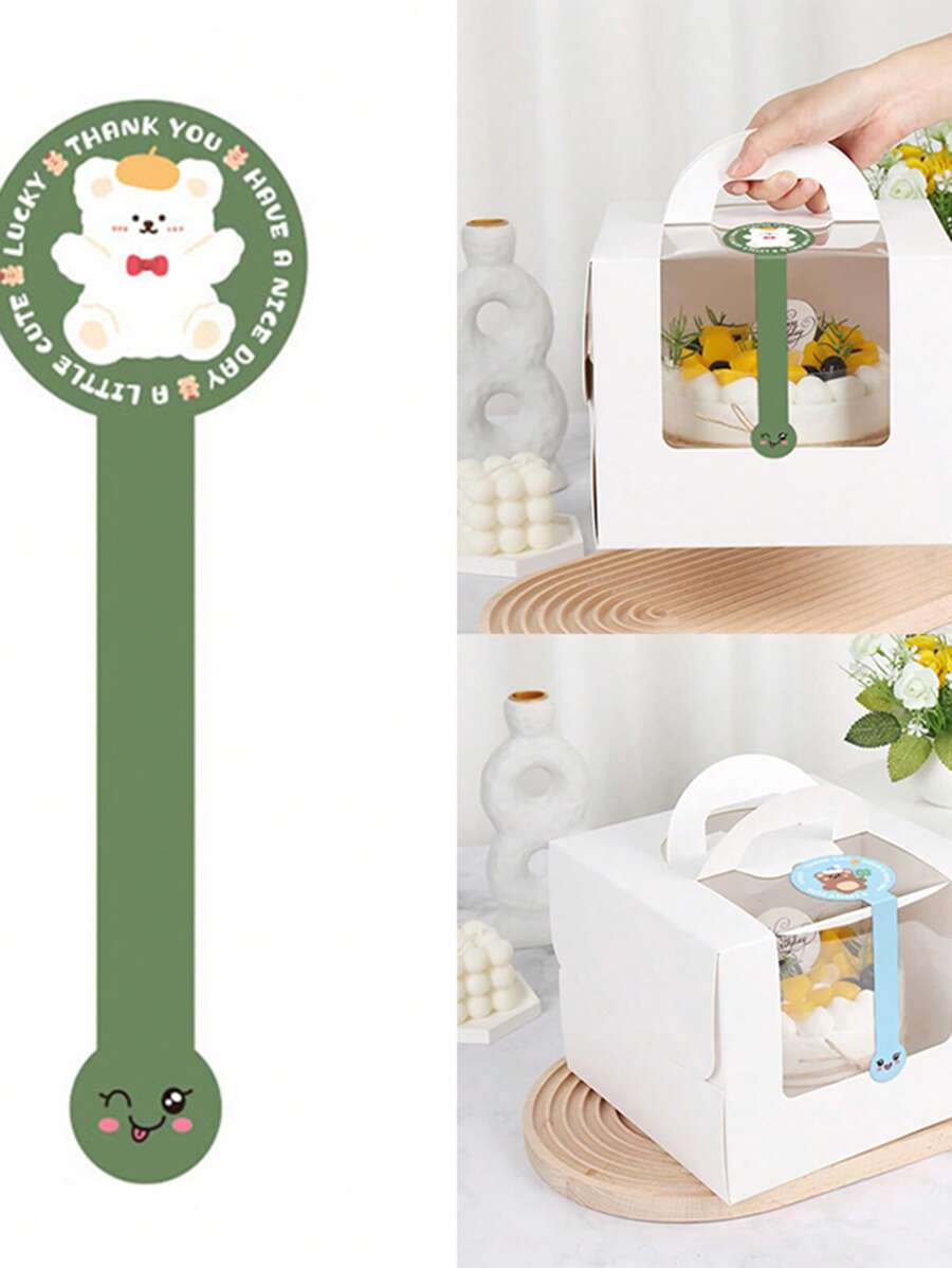 100 Pcs Green And Blue Cute Thank You Stickers 100 PCS/Packet Handmade ...