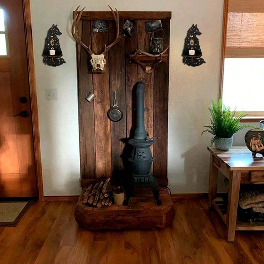 1 Piece: Wooden Divination DIY Wall Display Panel, Candle Base, Crystal ...