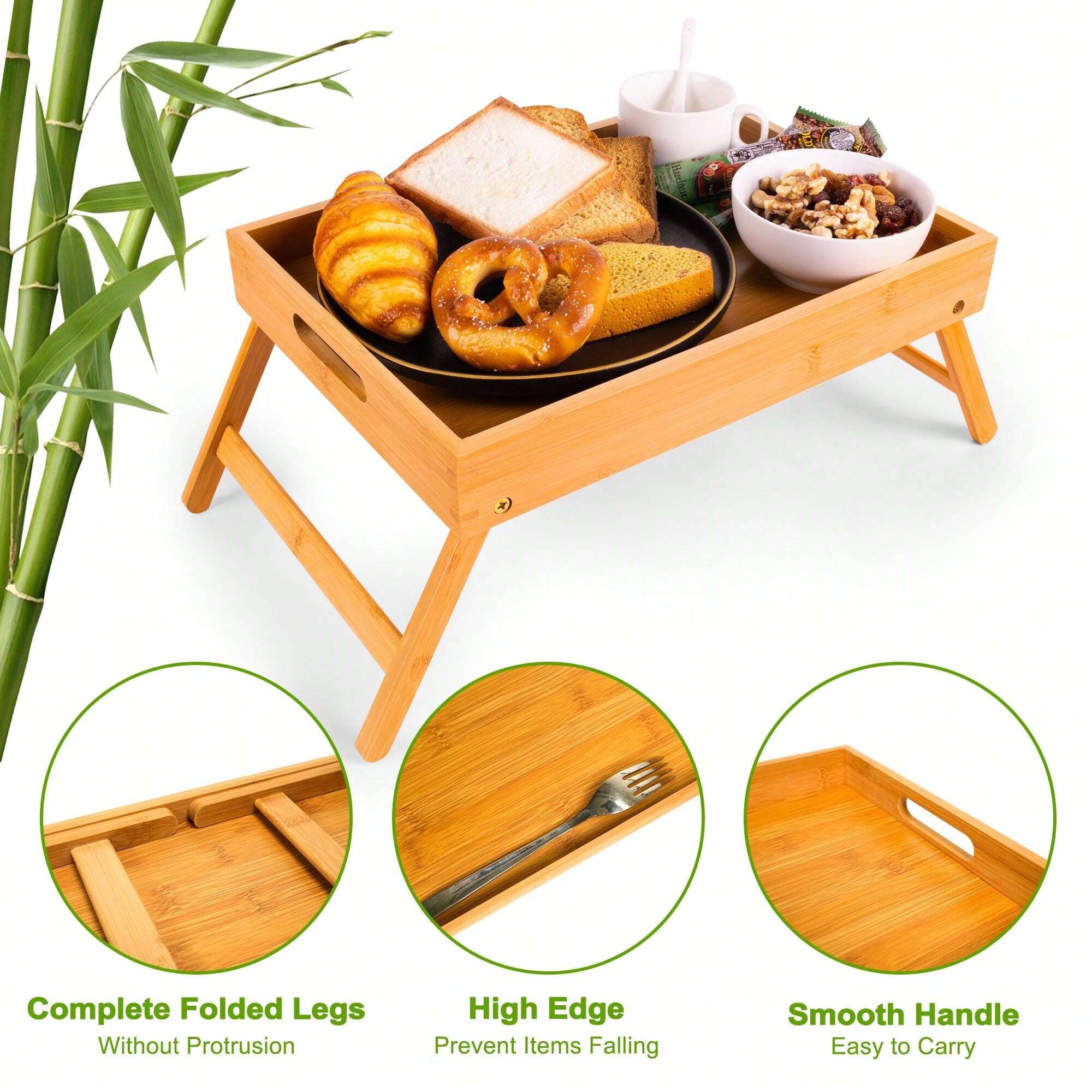 Une petite table de petit déjeuner jaune en bambou avec sellette ...