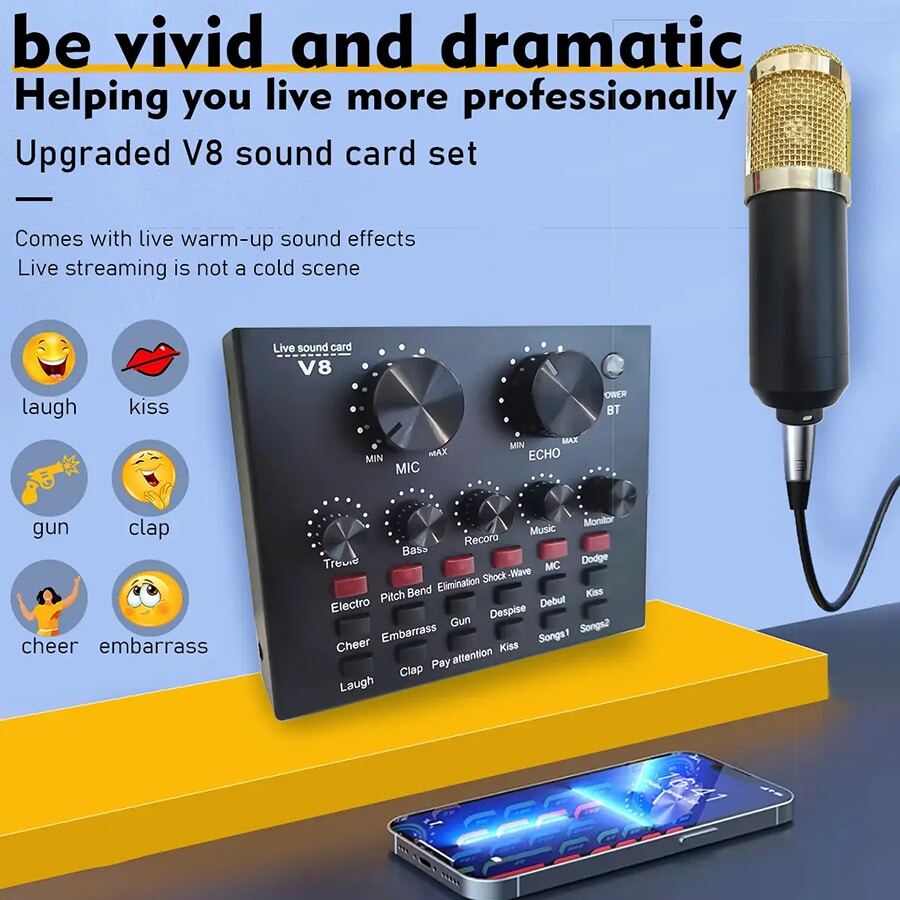 Sound Card Live Streaming Kit For Mobile Phone KSong Recording Live ...