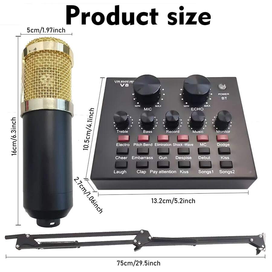 Sound Card Live Streaming Kit For Mobile Phone KSong Recording Live ...