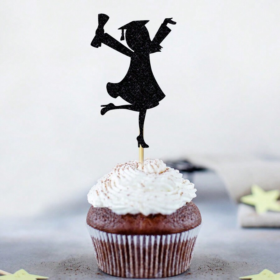 12 Pack 2024 Graduation Cupcake Toppers Glitter High-Heeled Shoes ...