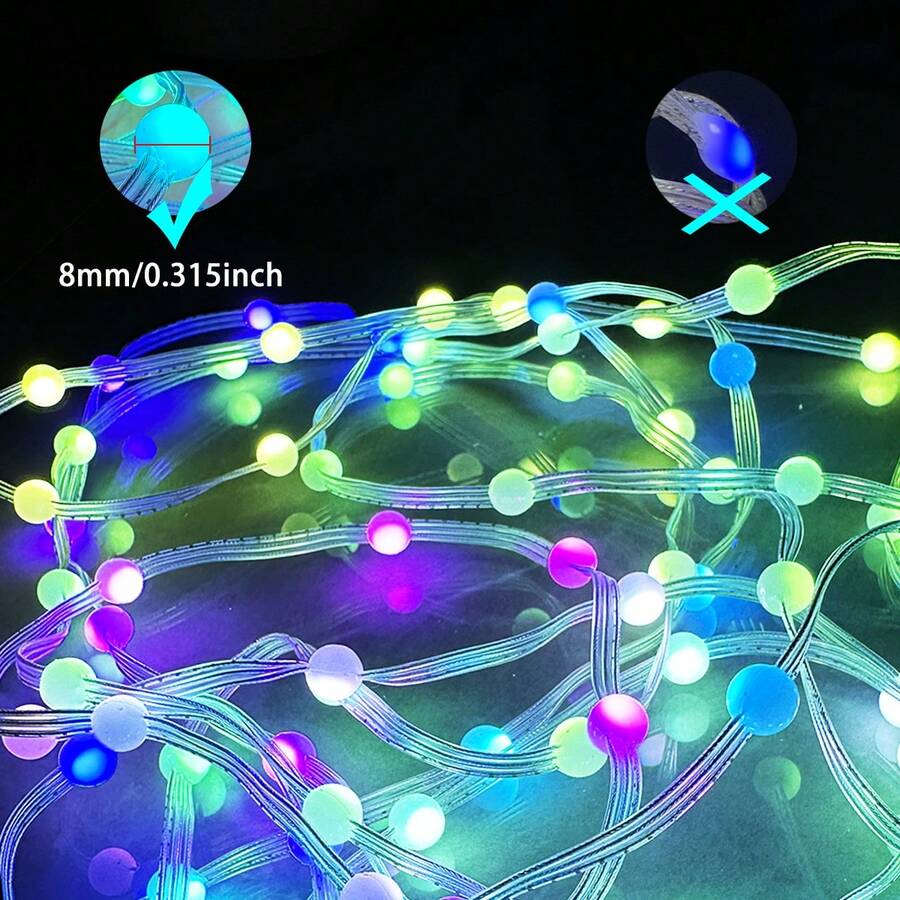Smart APP Controlled Pearls String Lights, USB Fairy Lights With Remote ...