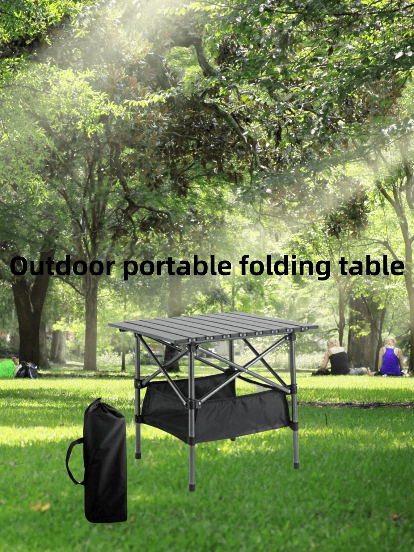 Outdoor Folding Table Net Bag, Fine-Knitted Thick Net Storage Bag Under ...