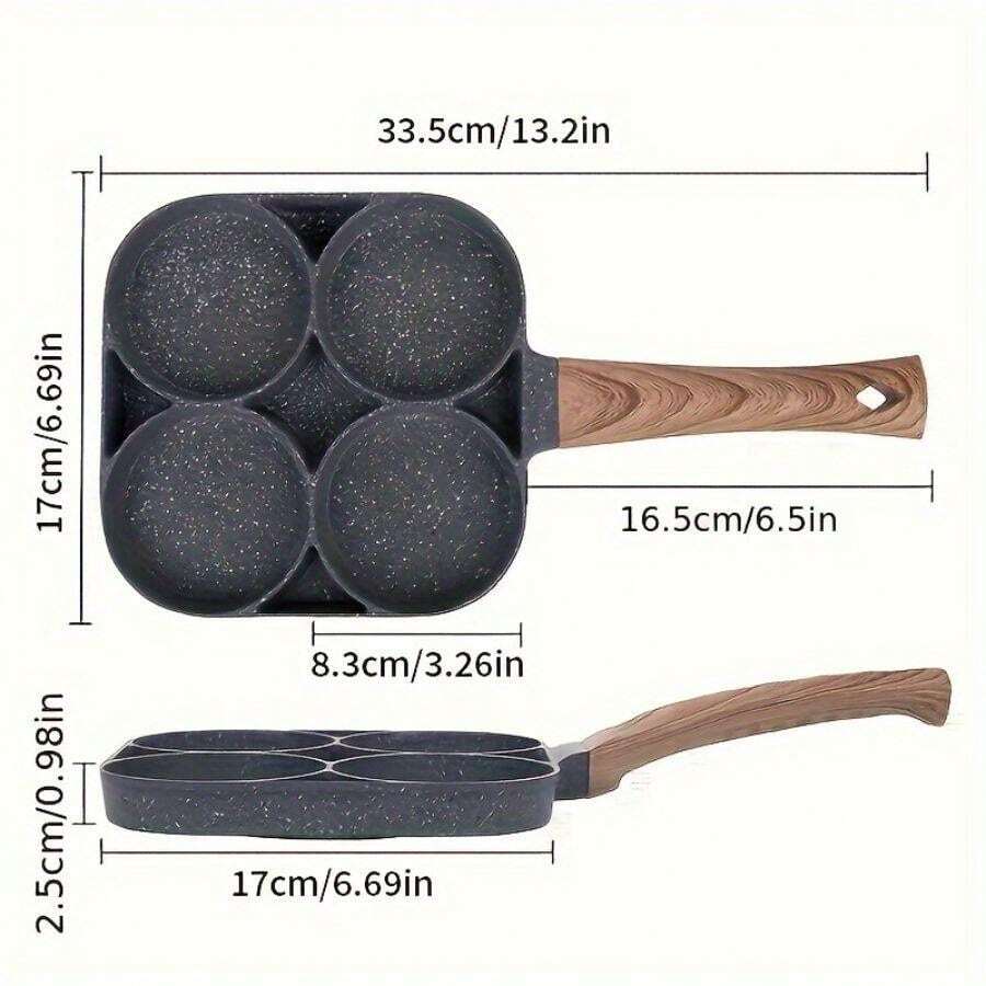Egg Frying Pan Nonstick Pancake Pans 4-Cups Cookware Pancake, Omelette ...