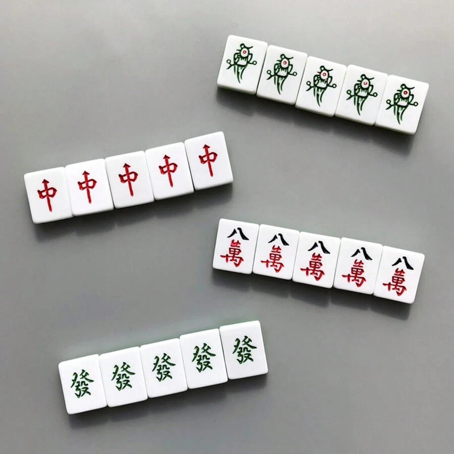 4pcs/Set Cute 3D MaJiang Design Refrigerator Magnet With Resin Mahjong ...