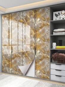 1pc New Brown Jasper Marble Pattern Kitchen Oil-Proof Sticker ...