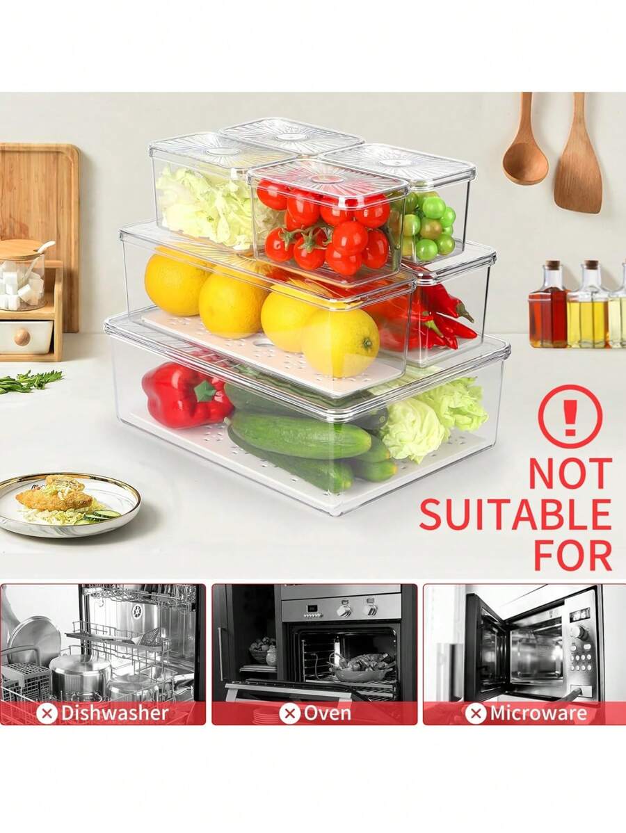 14 Pack Fridge Organizers Bins And Storage, Refrigerator Organizer Bins ...