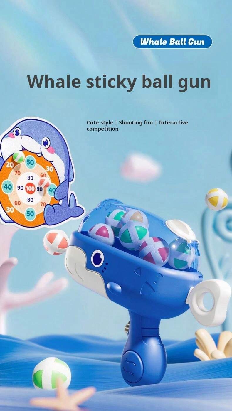 Sling Sticky Balls & Shoot Whale Target Game Outdoor Indoor Throw ...