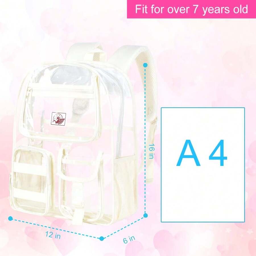 Clear Backpack, Transparent Bookbag Heavy Duty See Through Backpacks ...