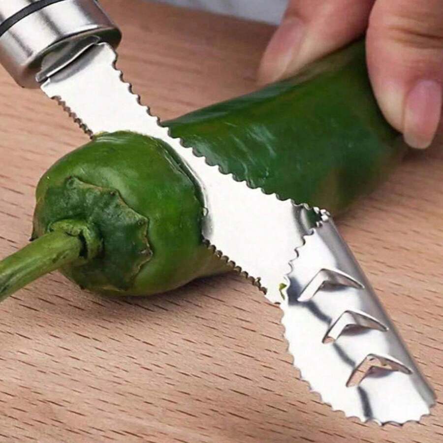 Stainless Steel Pepper Core Remover, Bell Pepper Coring Tool, Chilli ...