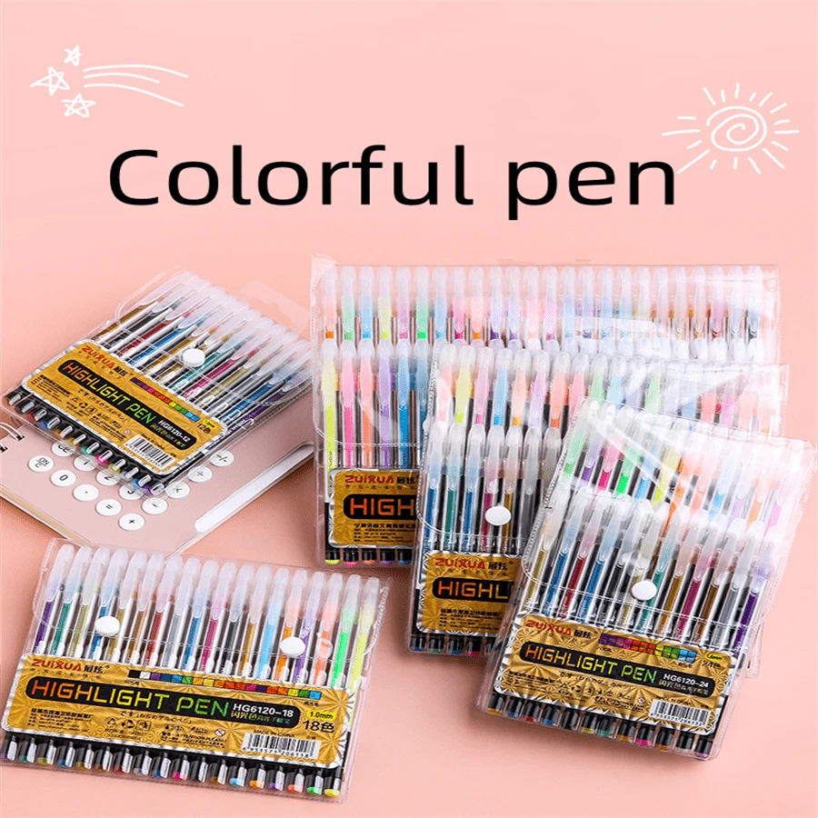 18pcs Highlighter, Glitter Pen, Gel Pen, Color Gel Pen, Highlight ...