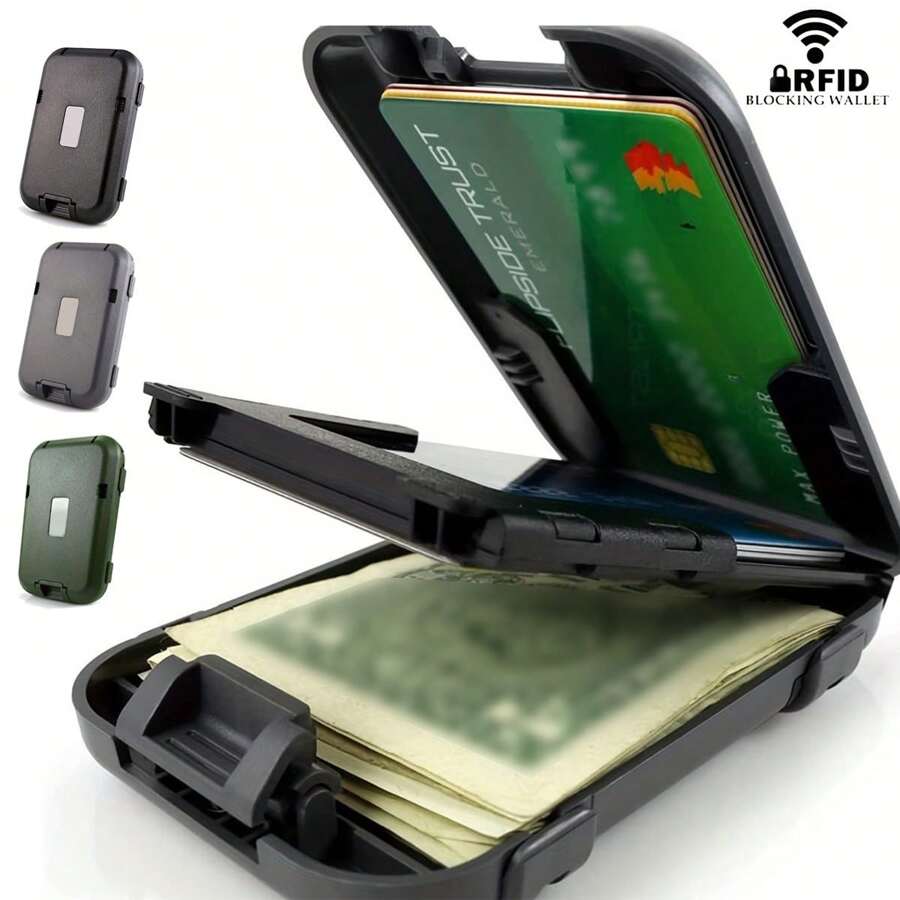 New Carbon Fiber Wallet Metal Wallet Wallet RFID Block Men's Ultra Thin ...