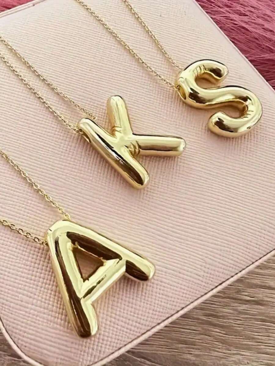 Stainless Steel Copper Chunky Alphabet Balloon Bubble Initial Letter ...