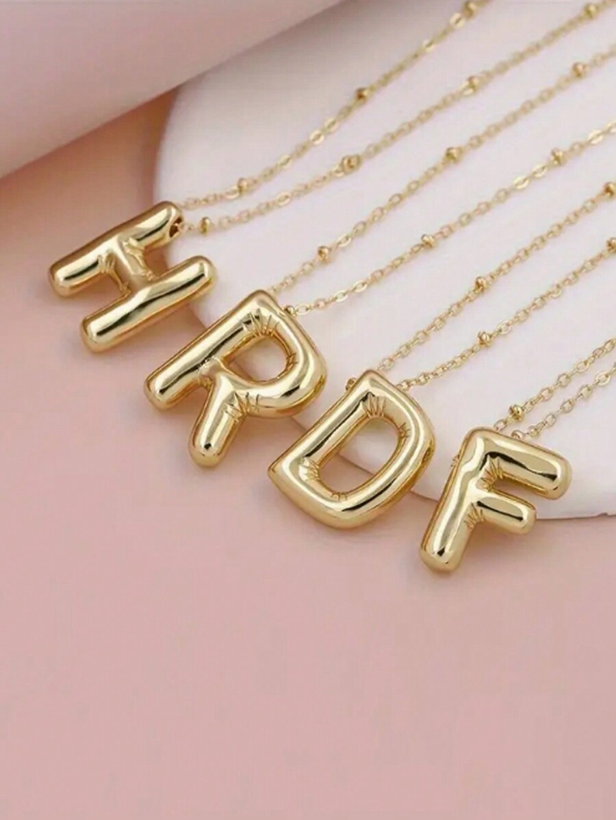 Stainless Steel Copper Chunky Alphabet Balloon Bubble Initial Letter ...