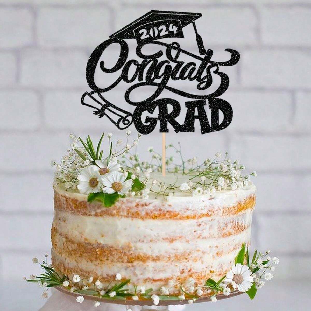 1 Pack Graduation Cake Decorations 2024 Congrats Grad Cake Topper ...