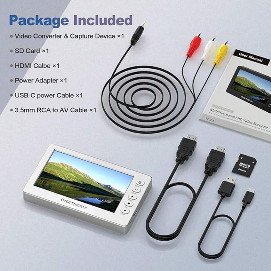 DIGITNOW! VHS To Digital Converter With 5" OLED Screen, AV & Video ...