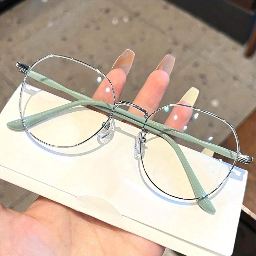 Classic Clear Lens Glasses Anti Eyestrain Computer Glasses Metal Spectacles Frame For Women Men ...