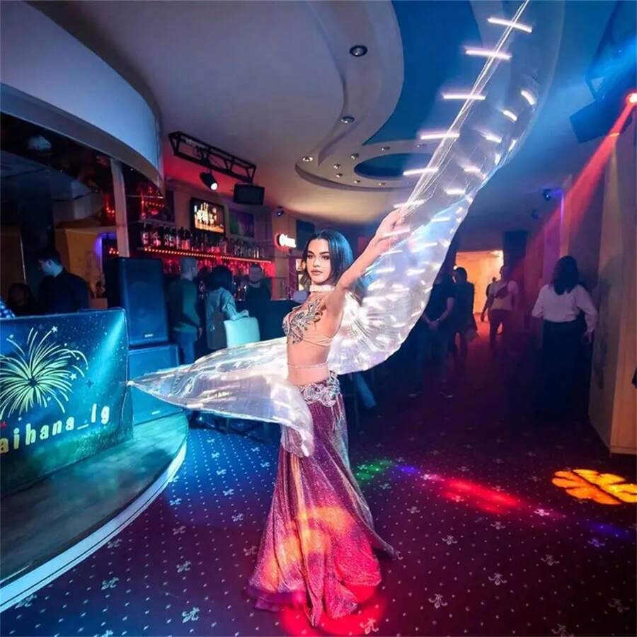 LED Isis Wing - Belly Dance Glow Light Up Costume Party Club Wear Angel ...