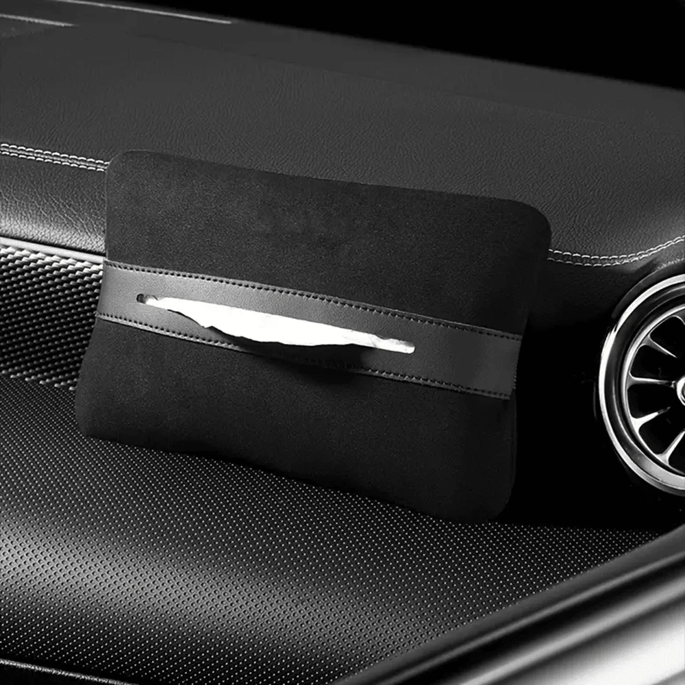 1 Piece Of Suede Microfiber Automotive Supplies Tissue Box For Mercedes ...
