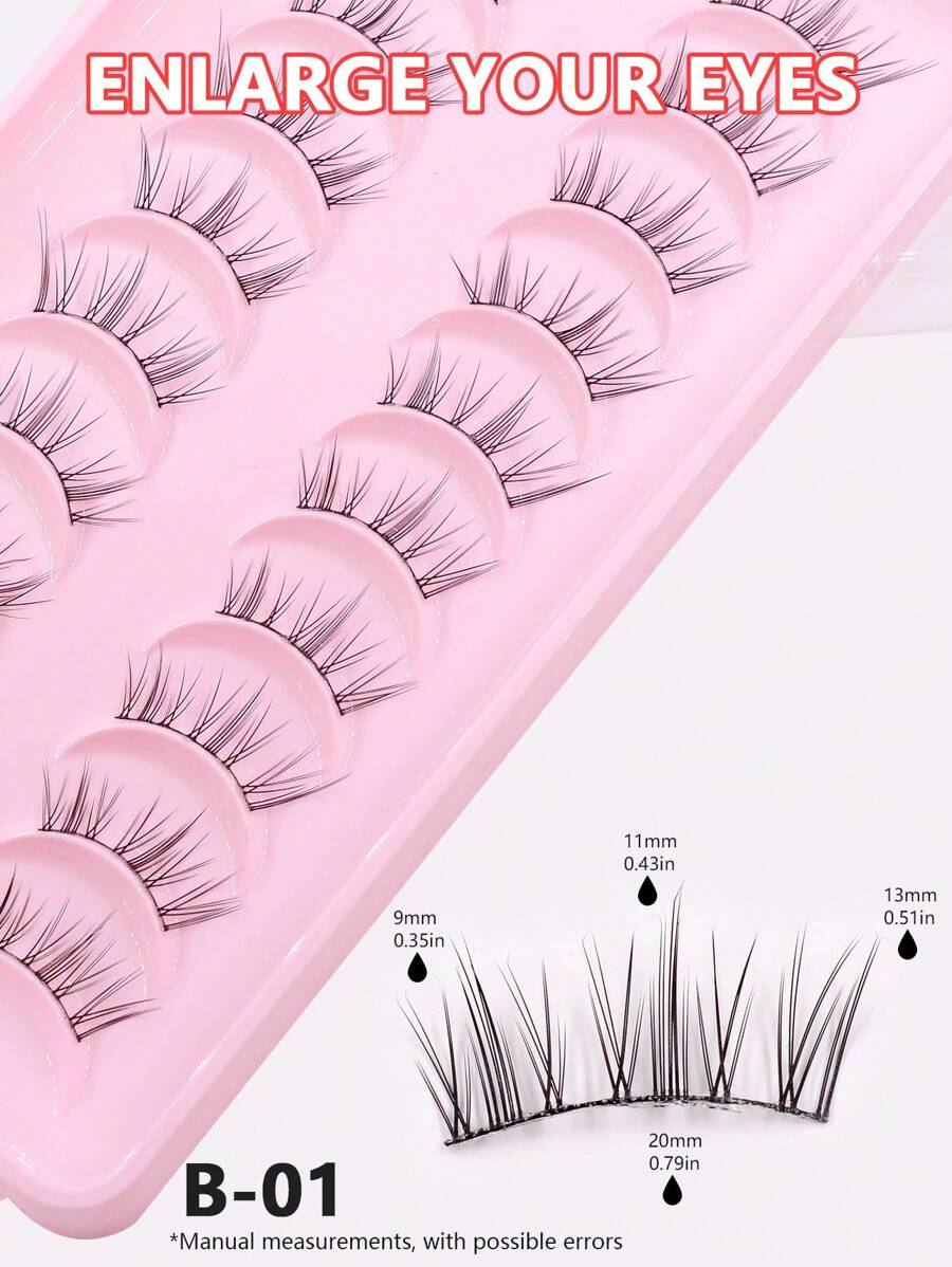 10 Pairs Of Natural Looking False Eyelashes With Eyelash Adhesive Set ...