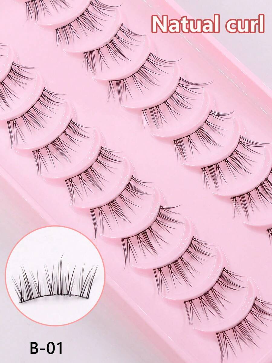 10 Pairs Of Natural Looking False Eyelashes With Eyelash Adhesive Set ...