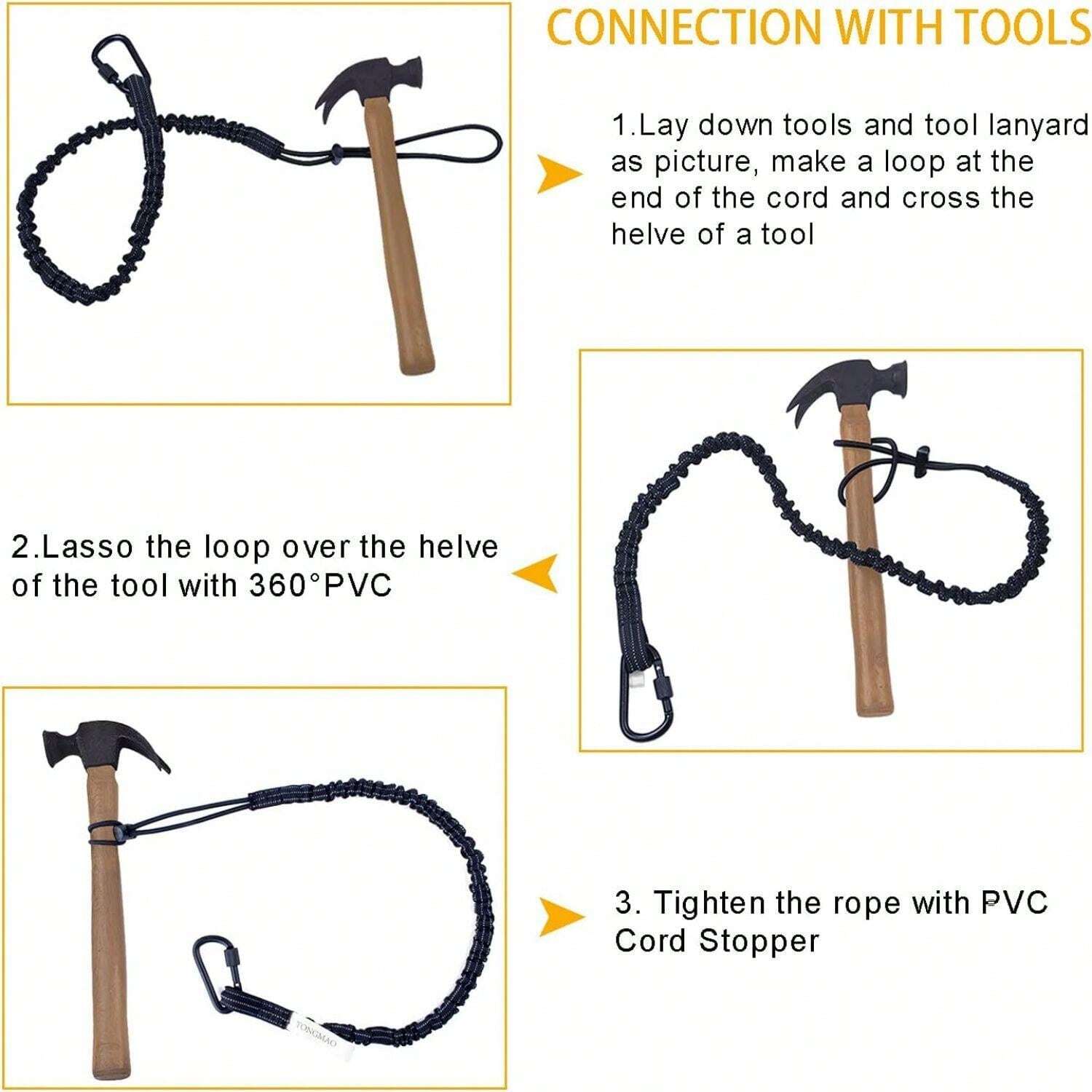 3 Pack Retractable Tool Lanyard, Safety Fall Protection Tools Leash ...