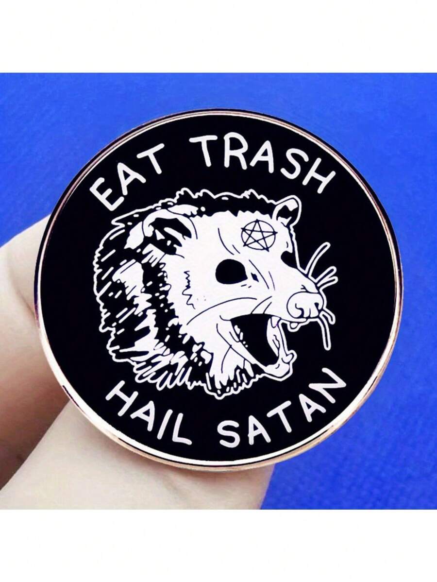 Funny Satan Devil Brooch With Trash-Loving Satanic Rat Badge Cartoon ...