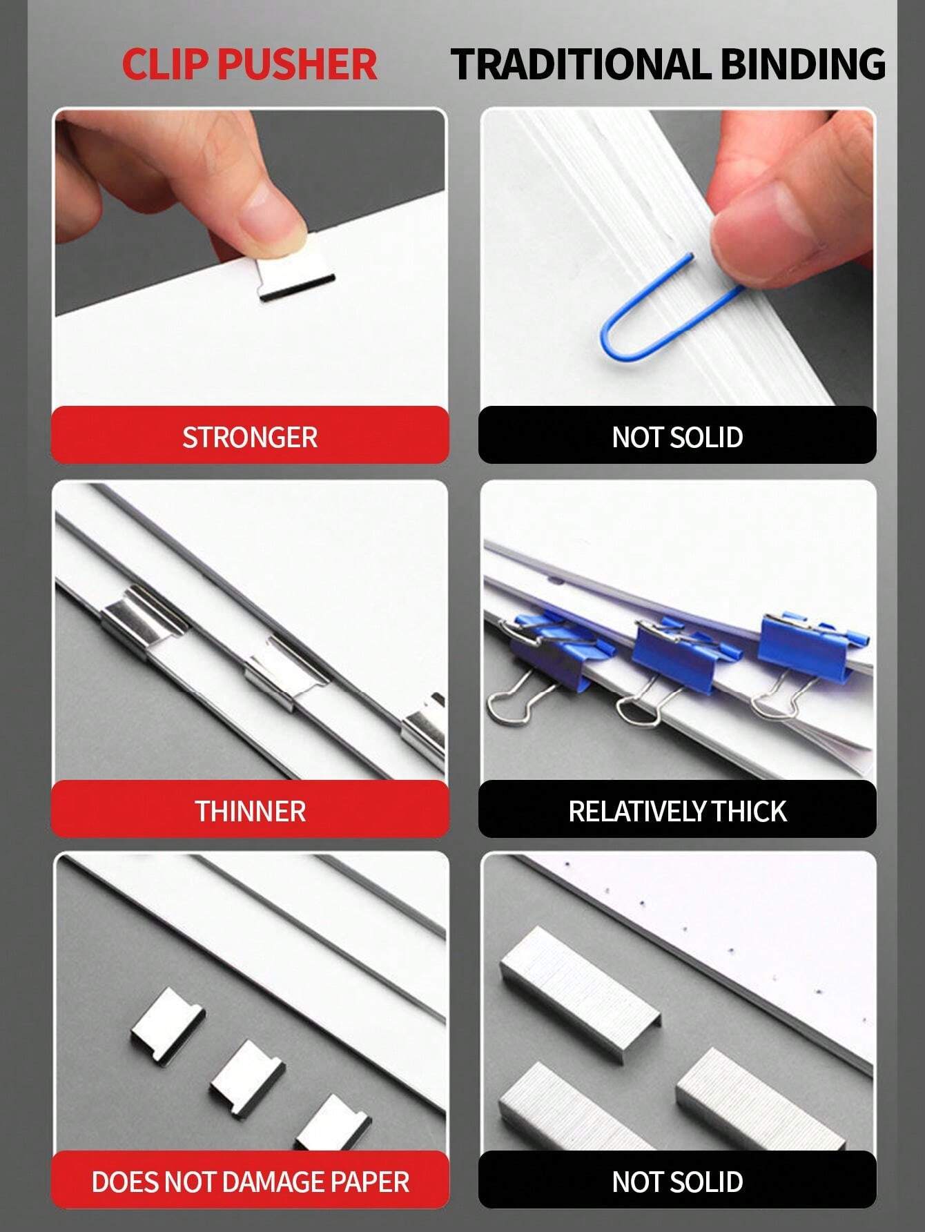 Creative Push Clip Folder Stapler For Fixing Exam Papers, Pages ...