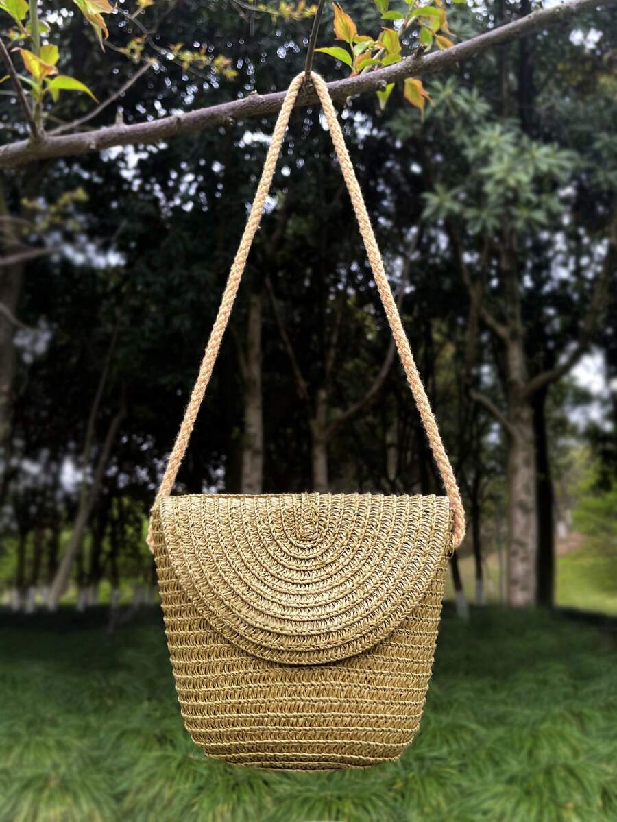 Mini Minimalist Straw Crossbody Bag, Mini Braided Crossbody Bag, Women ...