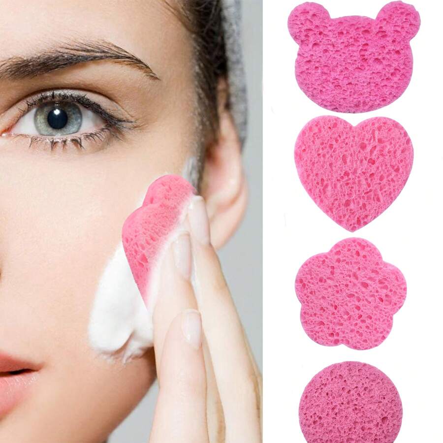 50pcs Compressed Facial Sponges With One Storage Container, Reusable ...