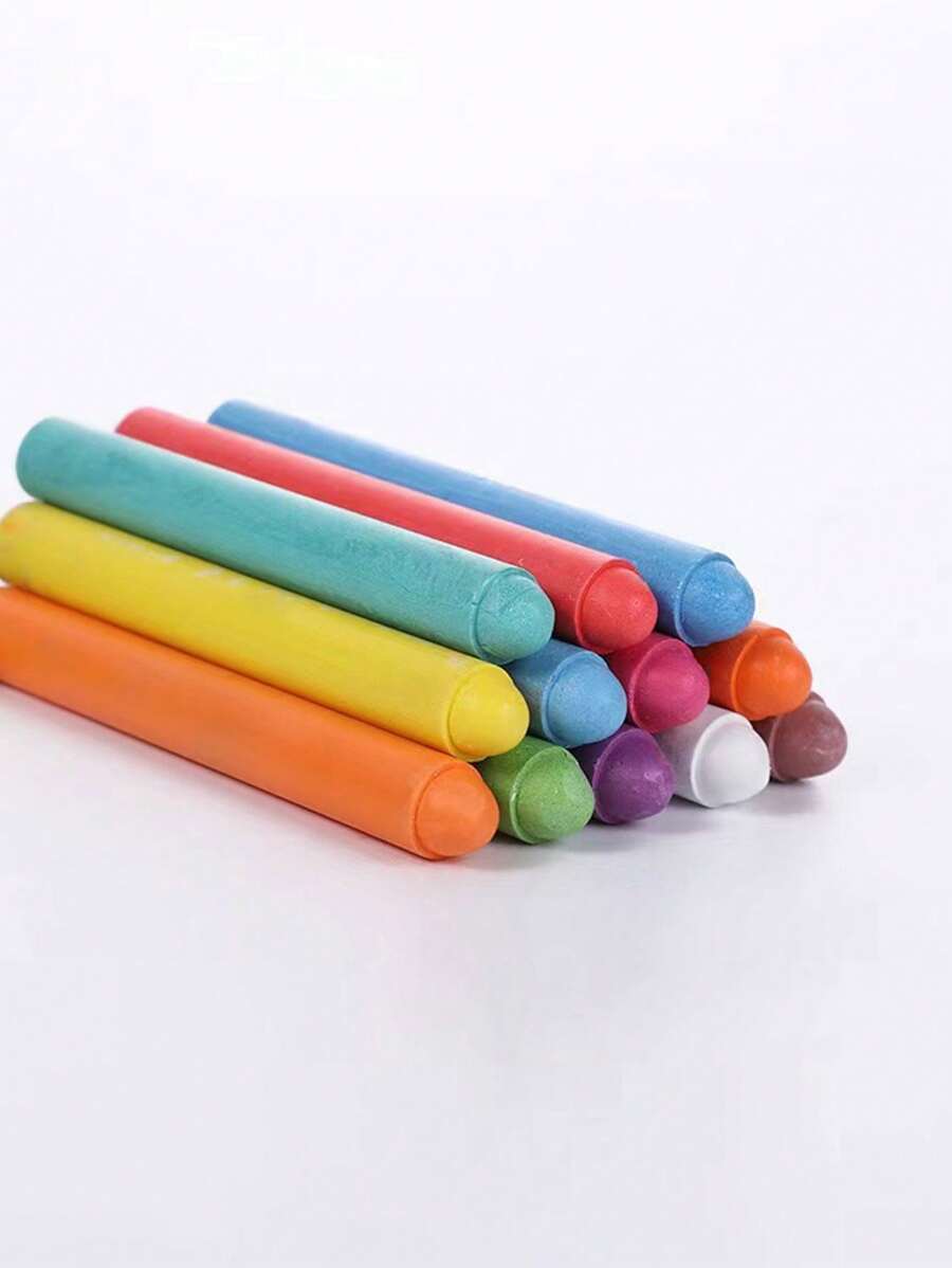 12pcs Dust-Free Water-Soluble Colored Chalks, Easy To Clean And Non ...