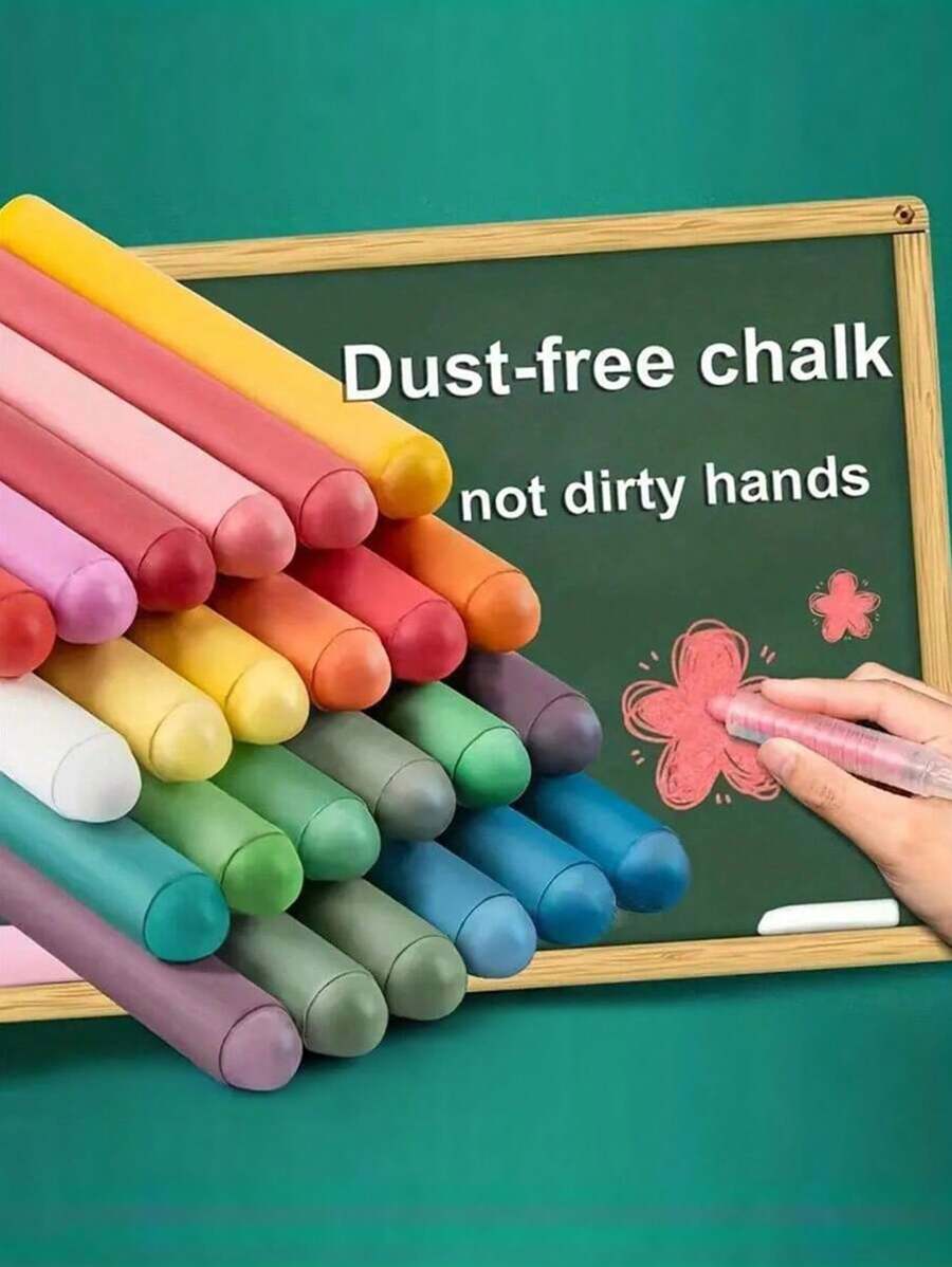 12pcs Dust-Free Water-Soluble Colored Chalks, Easy To Clean And Non ...