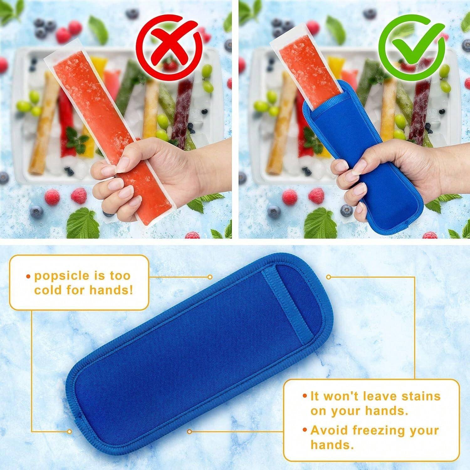 Reusable Popsicles Frozen Bags Ice Pop Stick Sleeves, Durable Popsicles ...