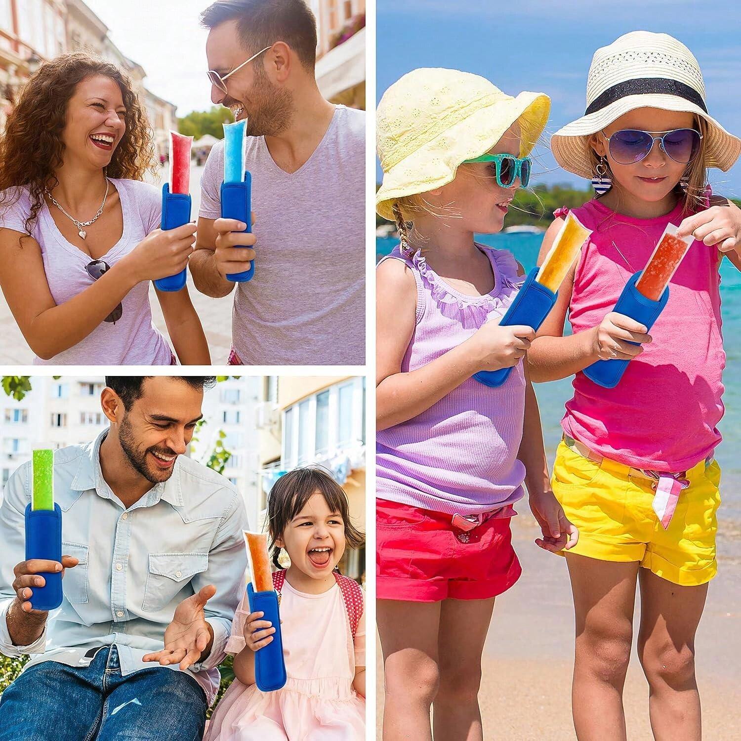 Reusable Popsicles Frozen Bags Ice Pop Stick Sleeves, Durable Popsicles ...