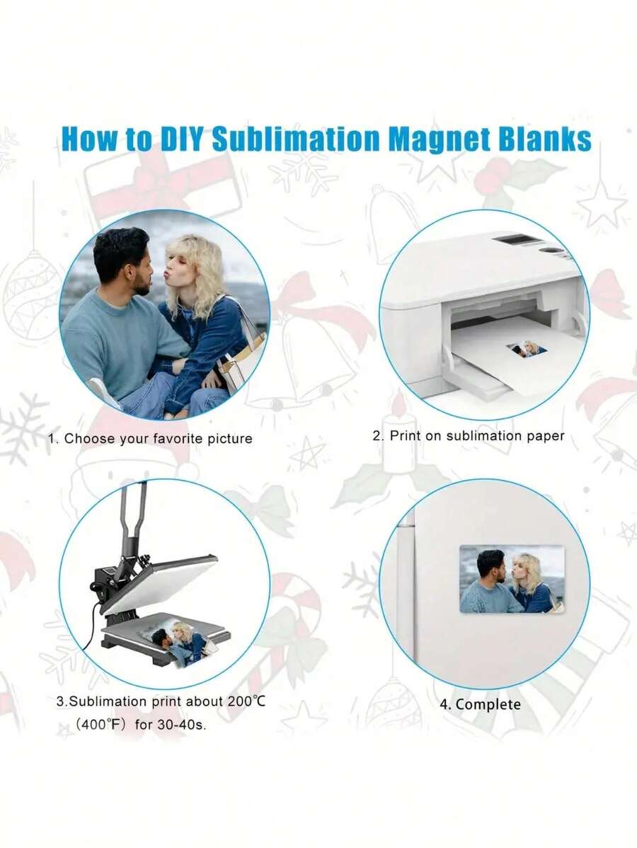 6pcs Heat Transfer Printable Blank Refrigerator Magnets, Personalized ...