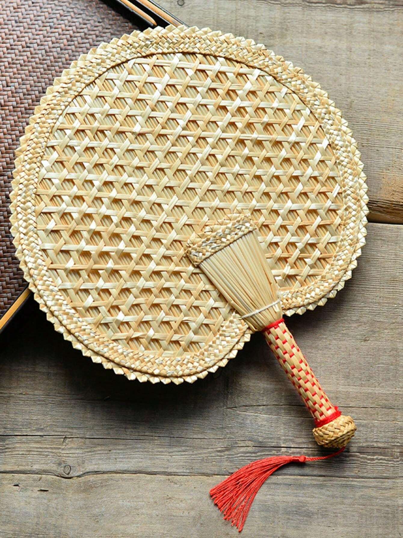 Handmade Wheat Straw Woven Large Fan For Elderly, Babies And Children ...