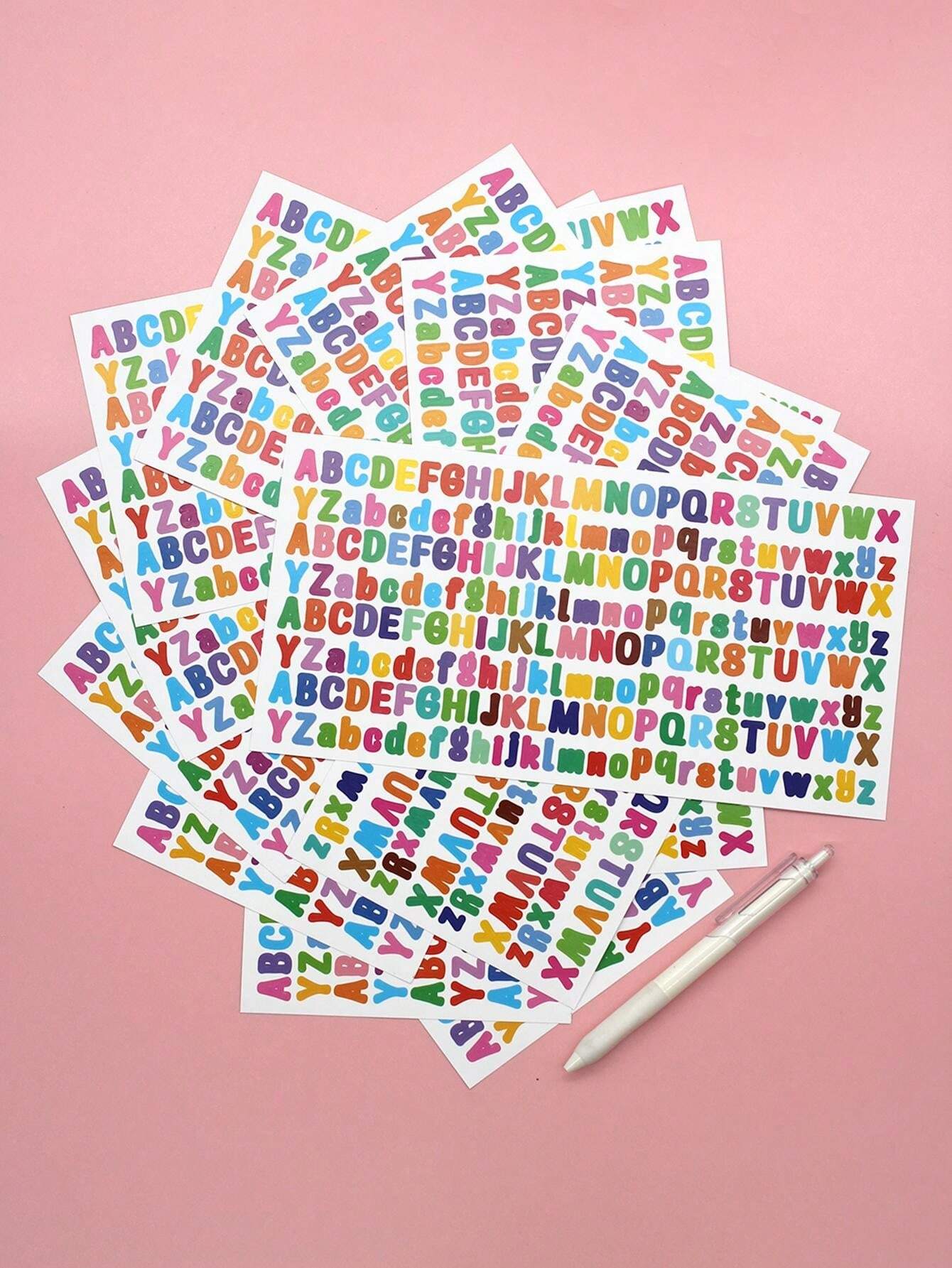 3 Sheets Colorful Alphabet Stickers, English Lowercase And Uppercase ...